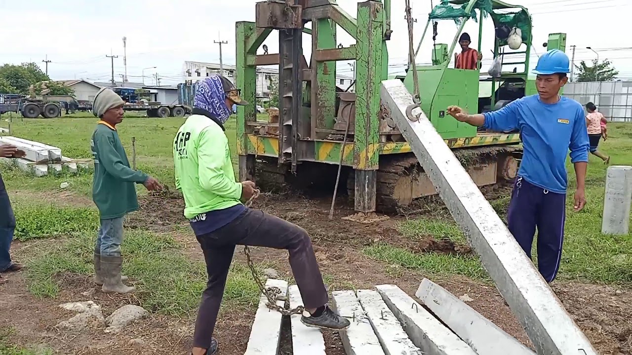 Pile rig พีเจปั้นจั่น บุรีรัมย์ ตอกเสาเข็ม @Preem Resident Buriram ...