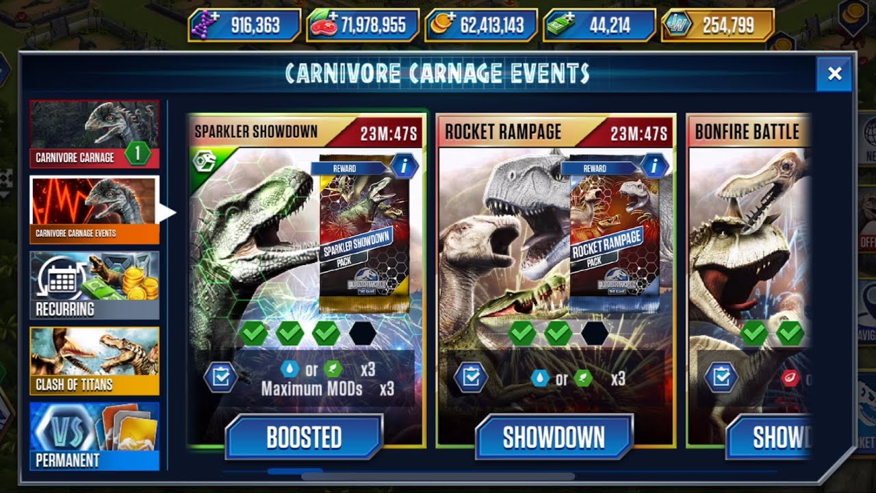 CARNIVORE CARNAGE EVENTS - JURASSIC WORLD THE GAME 06.11.2025 - YouTube