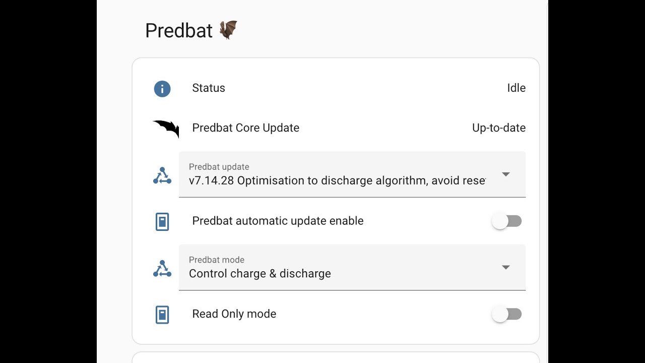 Predbat - mode and Read only mode controls - YouTube