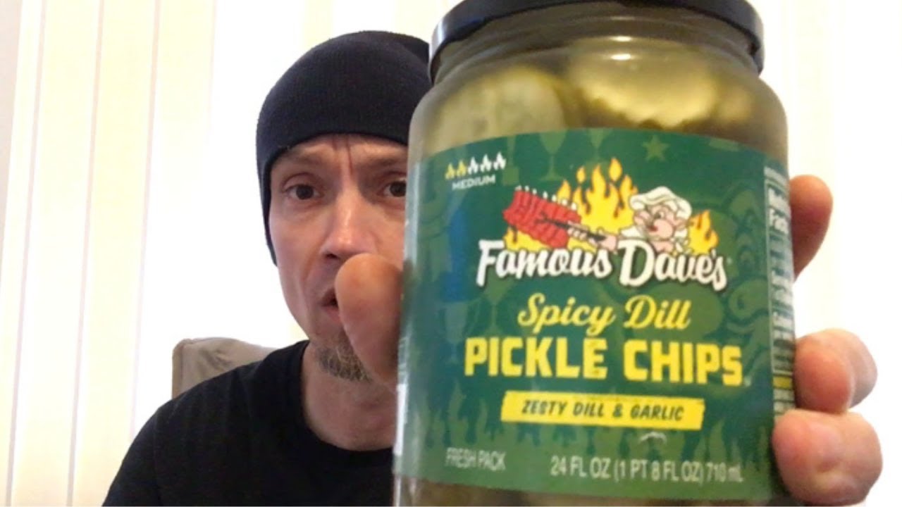 Famous Dave’s Spicy Dill Pickle Chips Zesty Dill & Garlic Review - YouTube