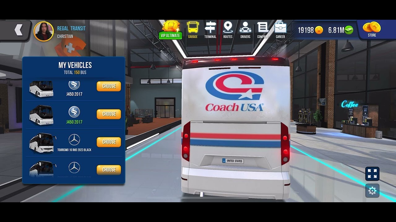 Bus Simulator: Ultimate 🇺🇸 (Coach USA Skin - MCI J450 2017) - YouTube