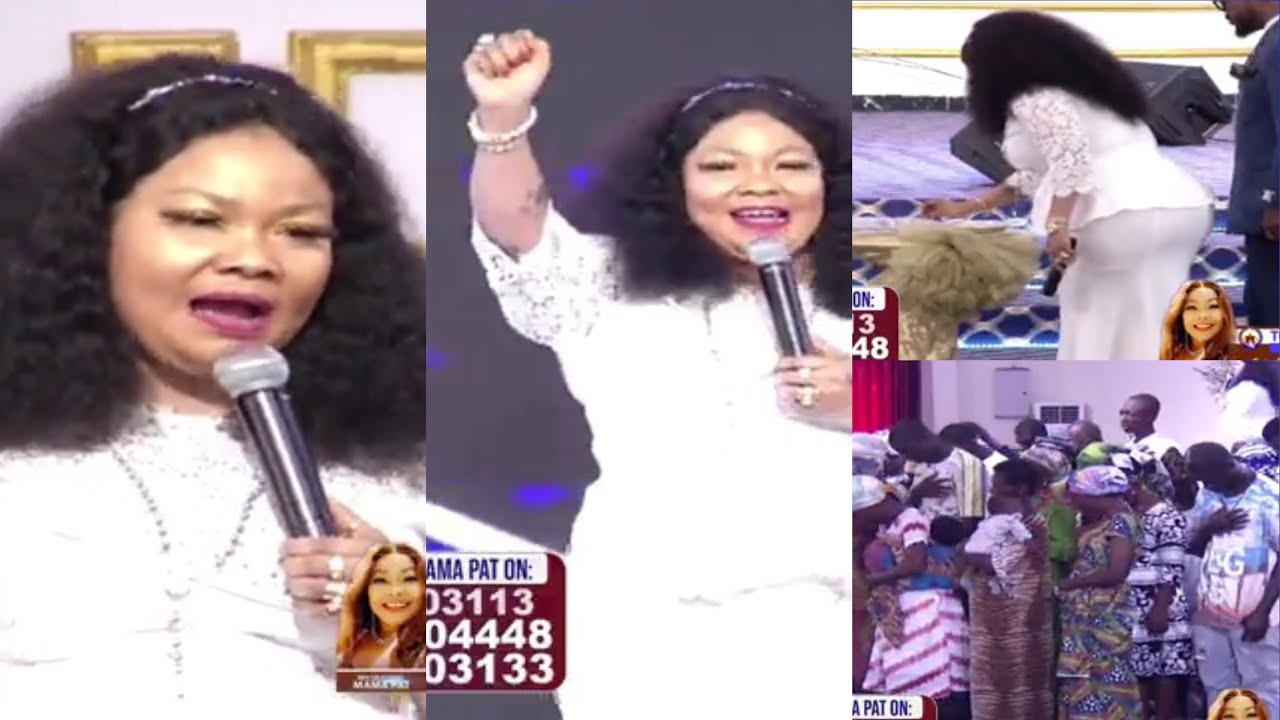 Nana Agradaa sets the record to eats communion with the church members ...