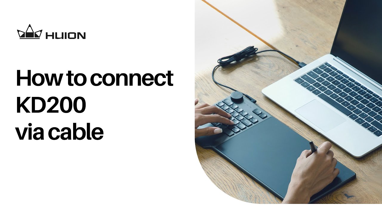 Connect Huion KD200 via cable - YouTube