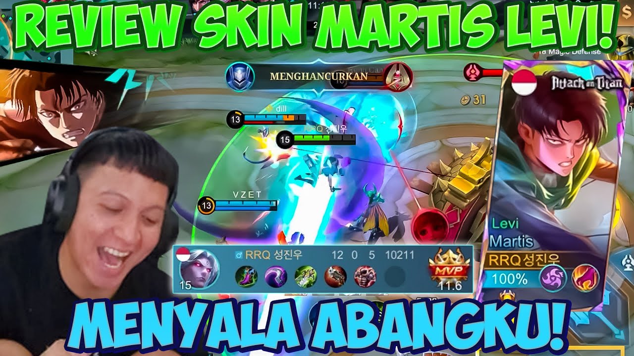 REVIEW SKIN MARTIS LEVI ATTACK ON TITAN SOLO RANK PALING KEREN YANG ...