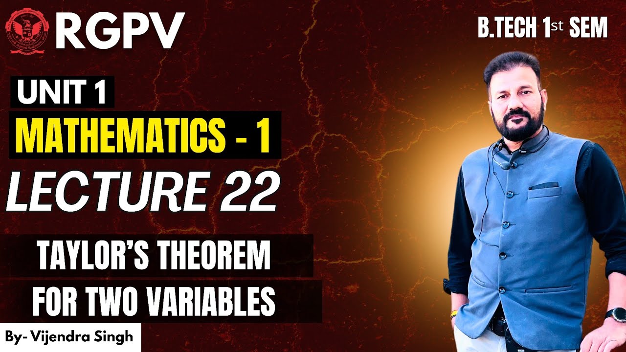 Unit-1 lec-22 Taylor series for two variables - YouTube