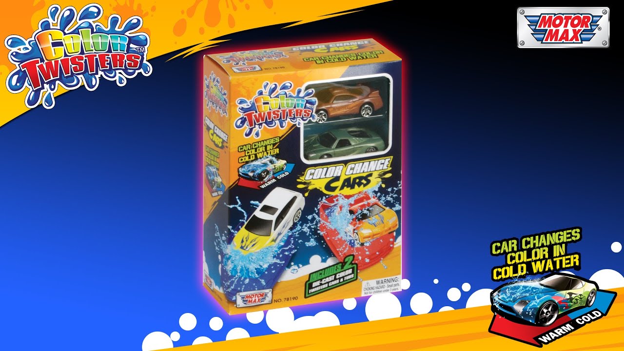 Color Twisters™ Color Change Cars w/ 2 Water Tubes | MOTORMAX - YouTube