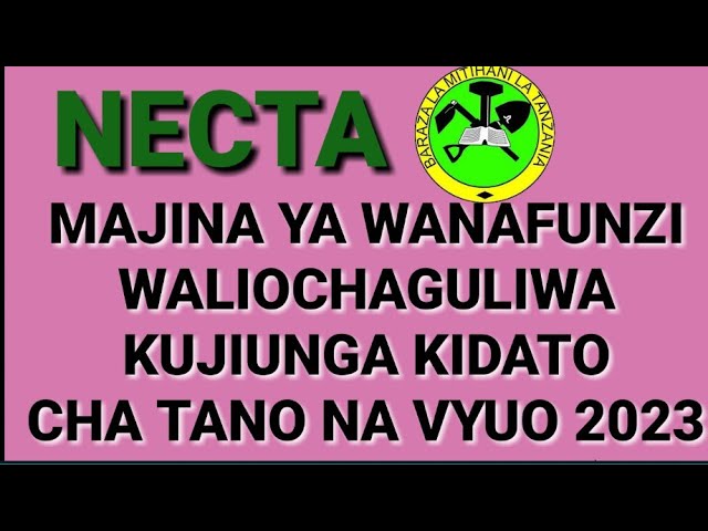 Form Four Waliochaguliwa Kujiunga Na Vyuo 2023 2024 - Printable Forms ...
