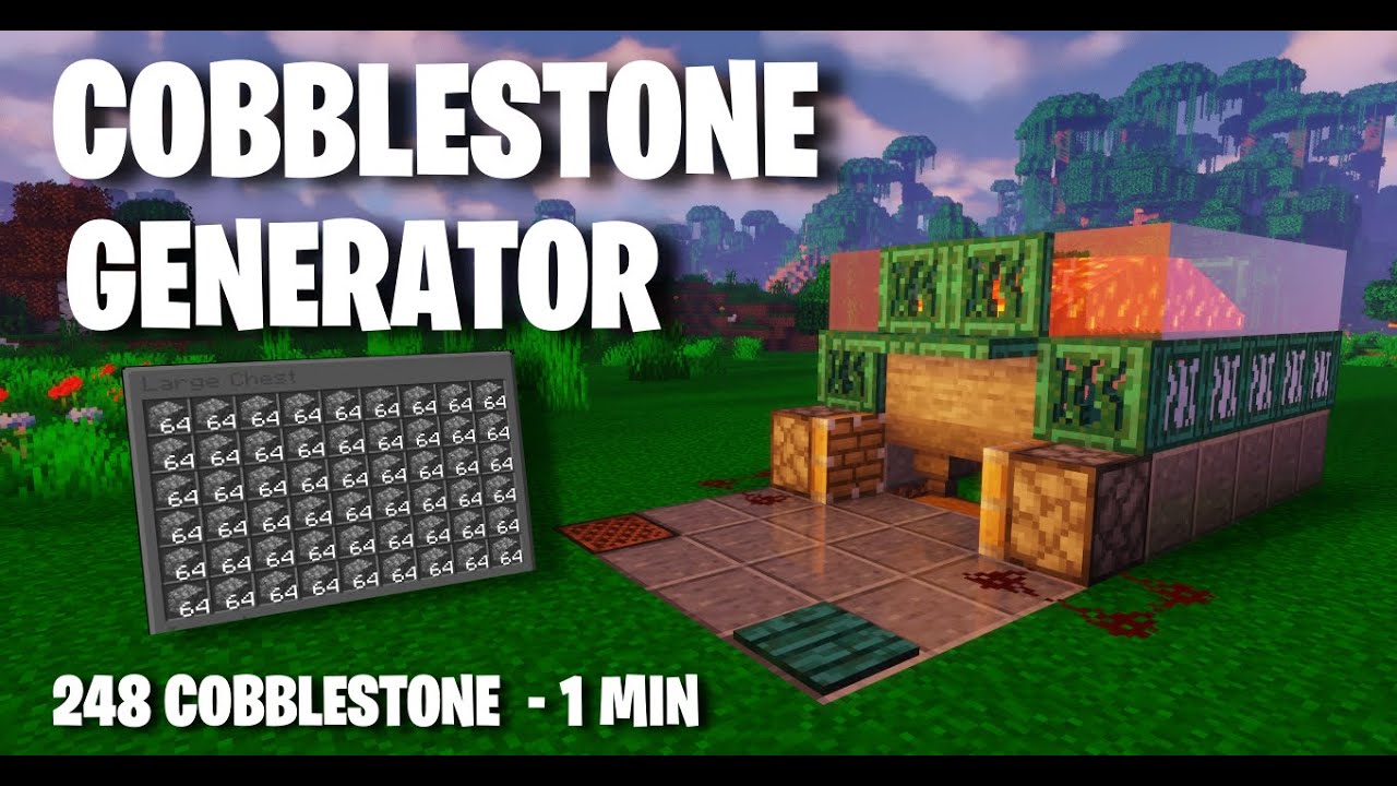 ⛏ Minecraft Easy Stone | Cobblestone Generator 1.17 ⛏ - YouTube