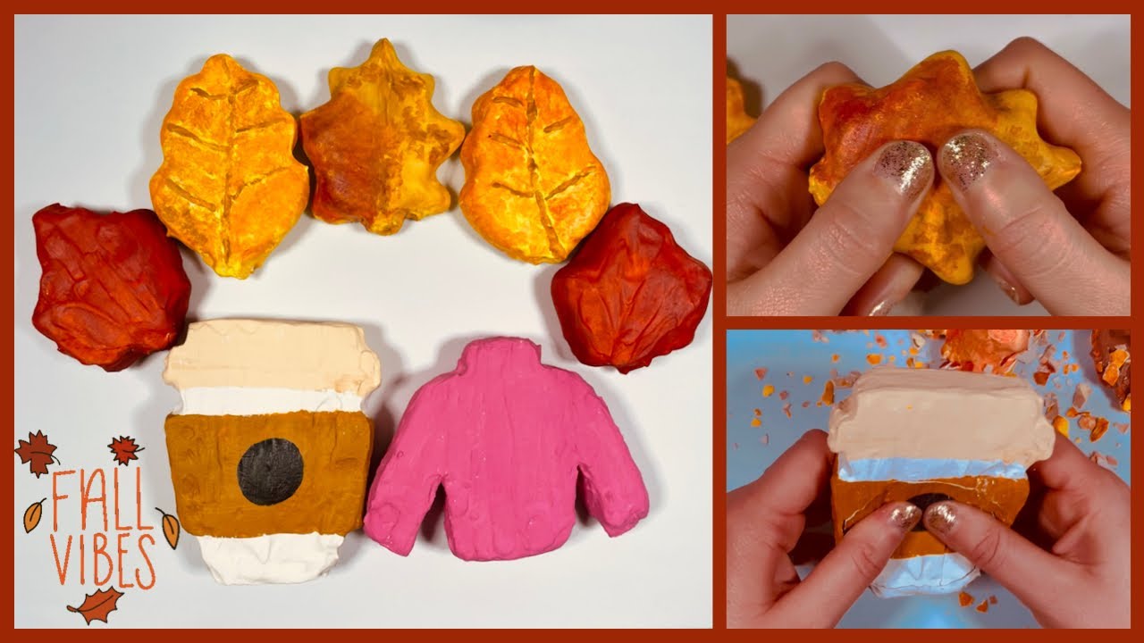 Cozy Fall ASMR plaster clay cracking (no talking) - YouTube