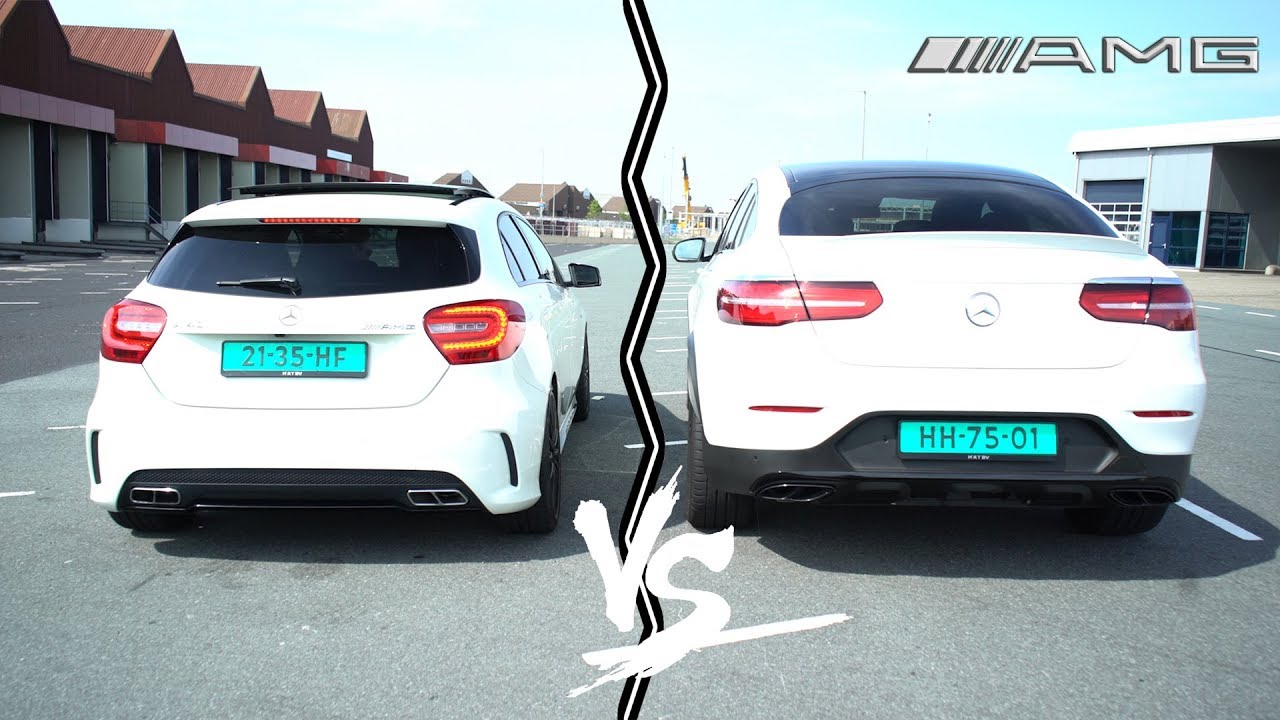 Mercedes-Benz A45 AMG vs GLC 43 AMG Coupe - Pure SOUNDS! - YouTube