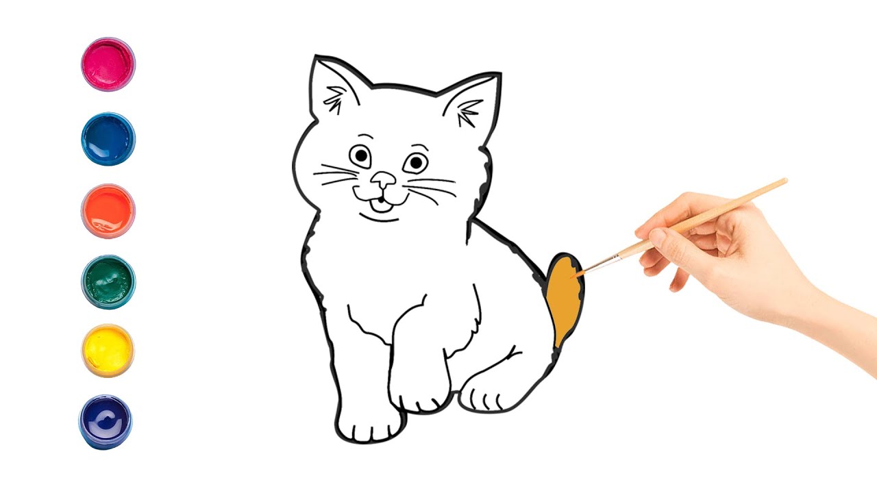How To Color Cat For kindergarten, toddler and elementary school ...