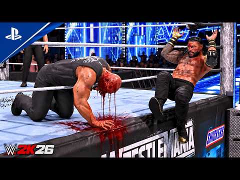 WWE 2K26 – Roman Reigns vs Goldberg | BRUTAL No Holds Barred Match at WrestleMania | PC Gameplay