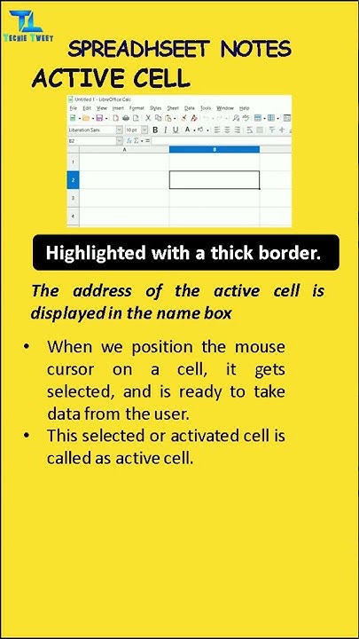 Active cell in MS Excel | Spreadsheet | LibreOffice Calc| OpenOffice ...