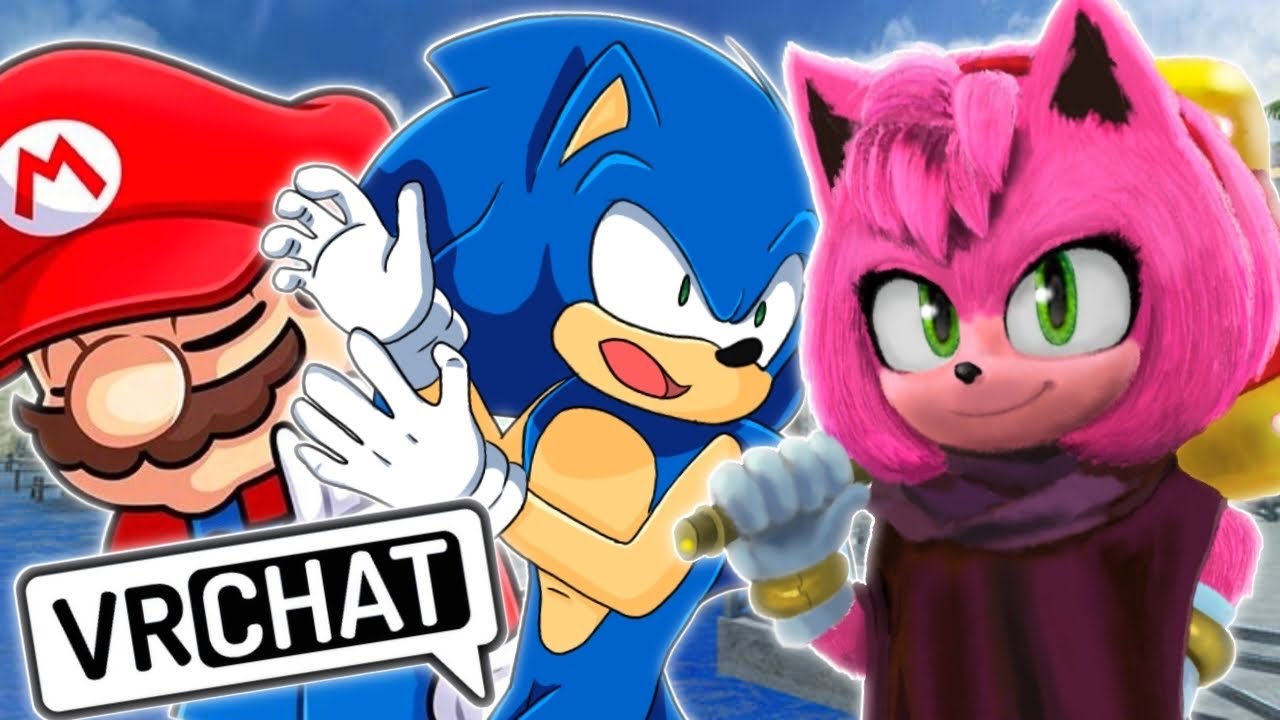 Mario & Sonic Meet Movie Amy Rose?! - (VR Chat) - YouTube