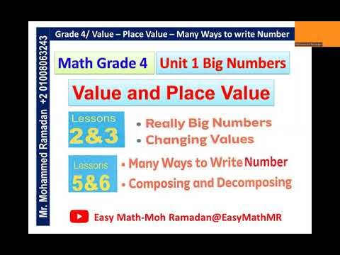 Math Grade 4 Unit 1 Lessons 3, 4, 5, 6 - YouTube