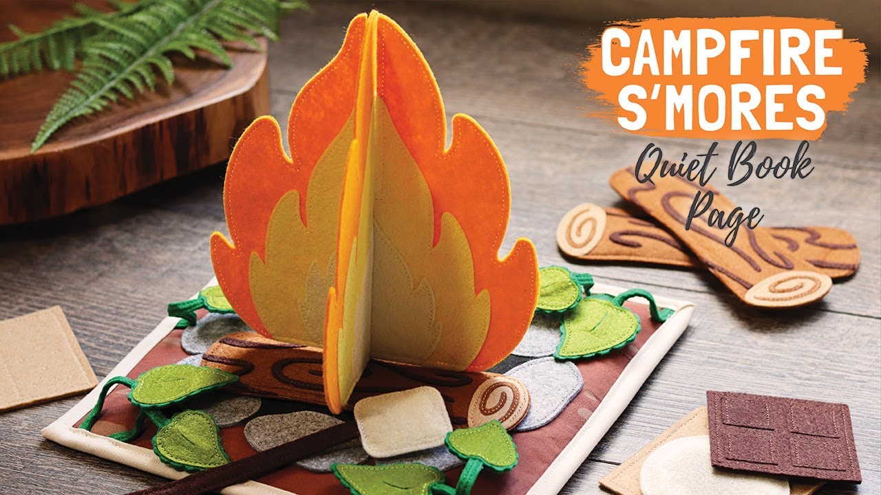 Campfire and S'mores Quiet Book Page - YouTube