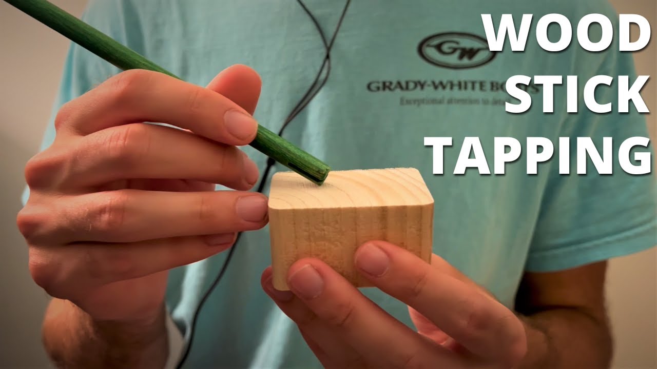 asmr WOOD TAPPING WITH STICK (no talking) *ear to ear binaural* - YouTube