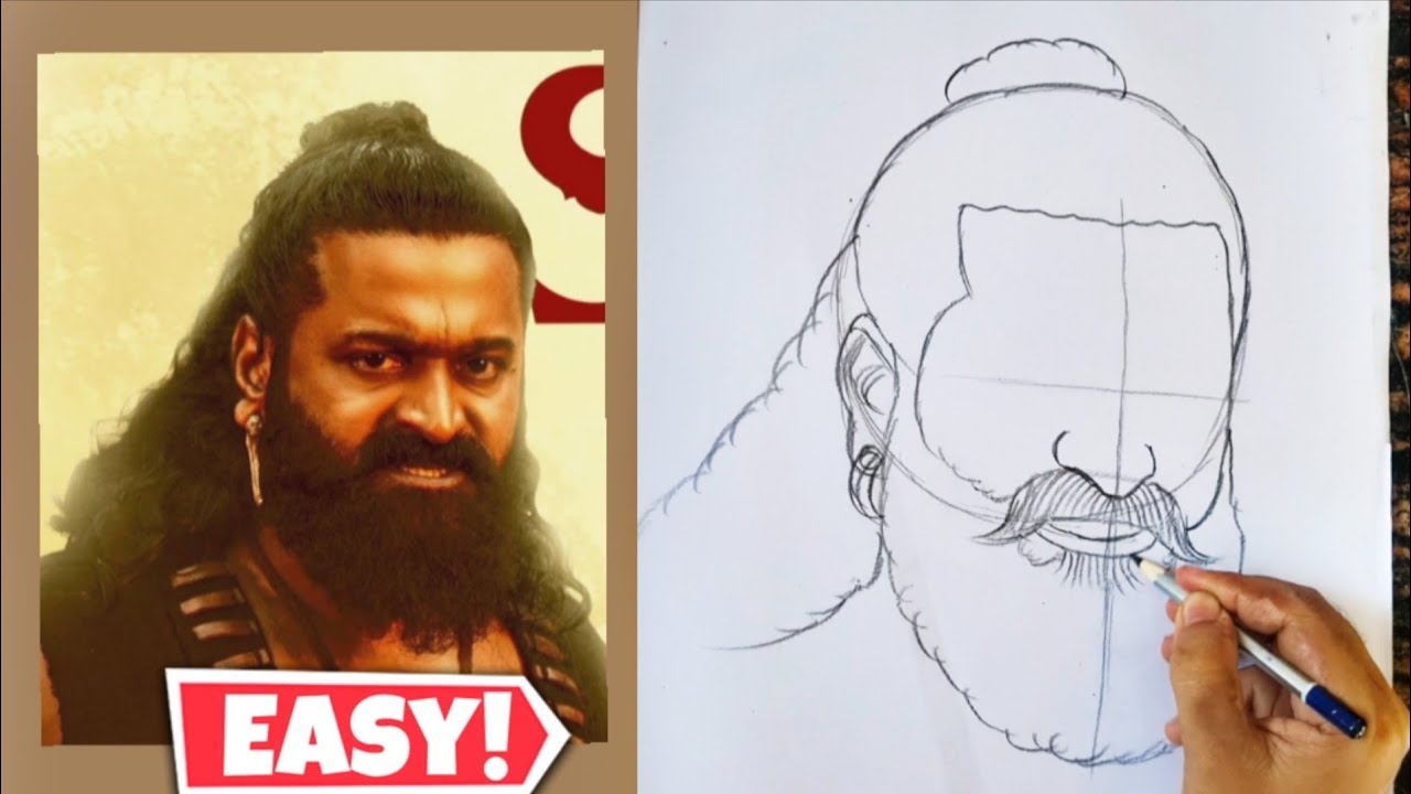 Kantara Rishab Shetty Drawing | Kantara Chapter 1 Rishab Shetty Drawing ...