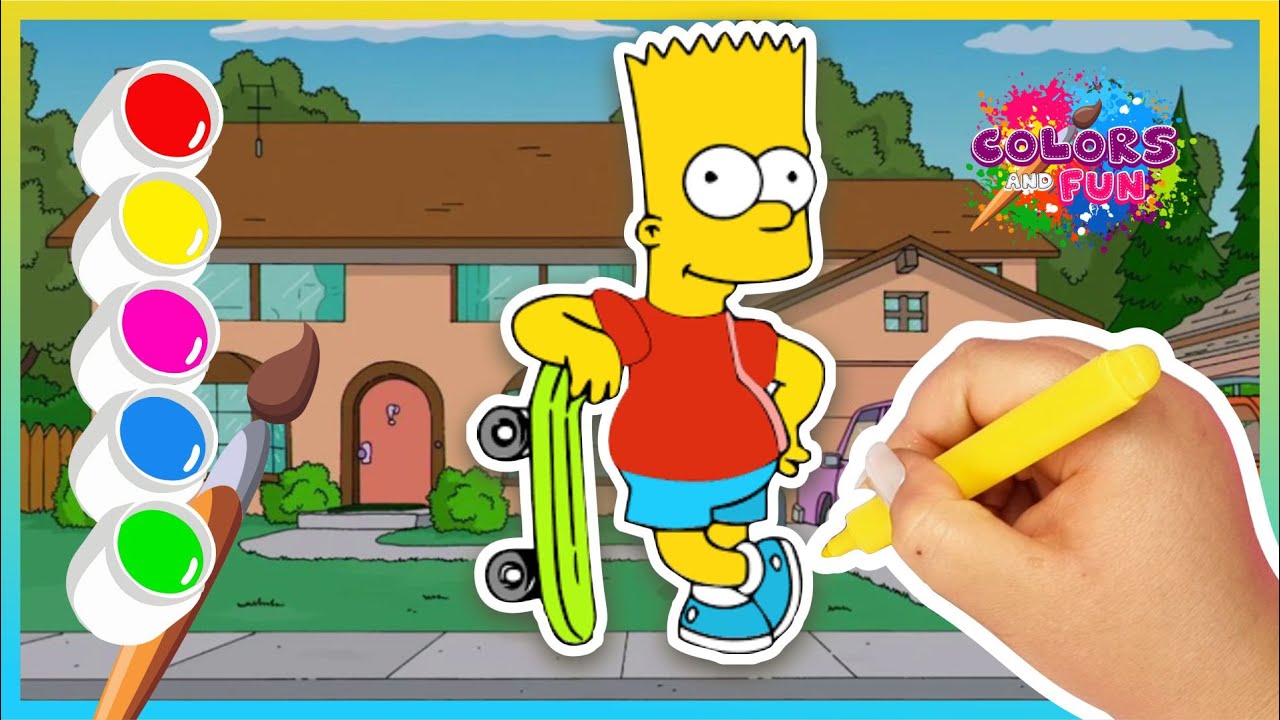 Bart Simpson How to draw and paint? - Colors and Fun #129 - YouTube