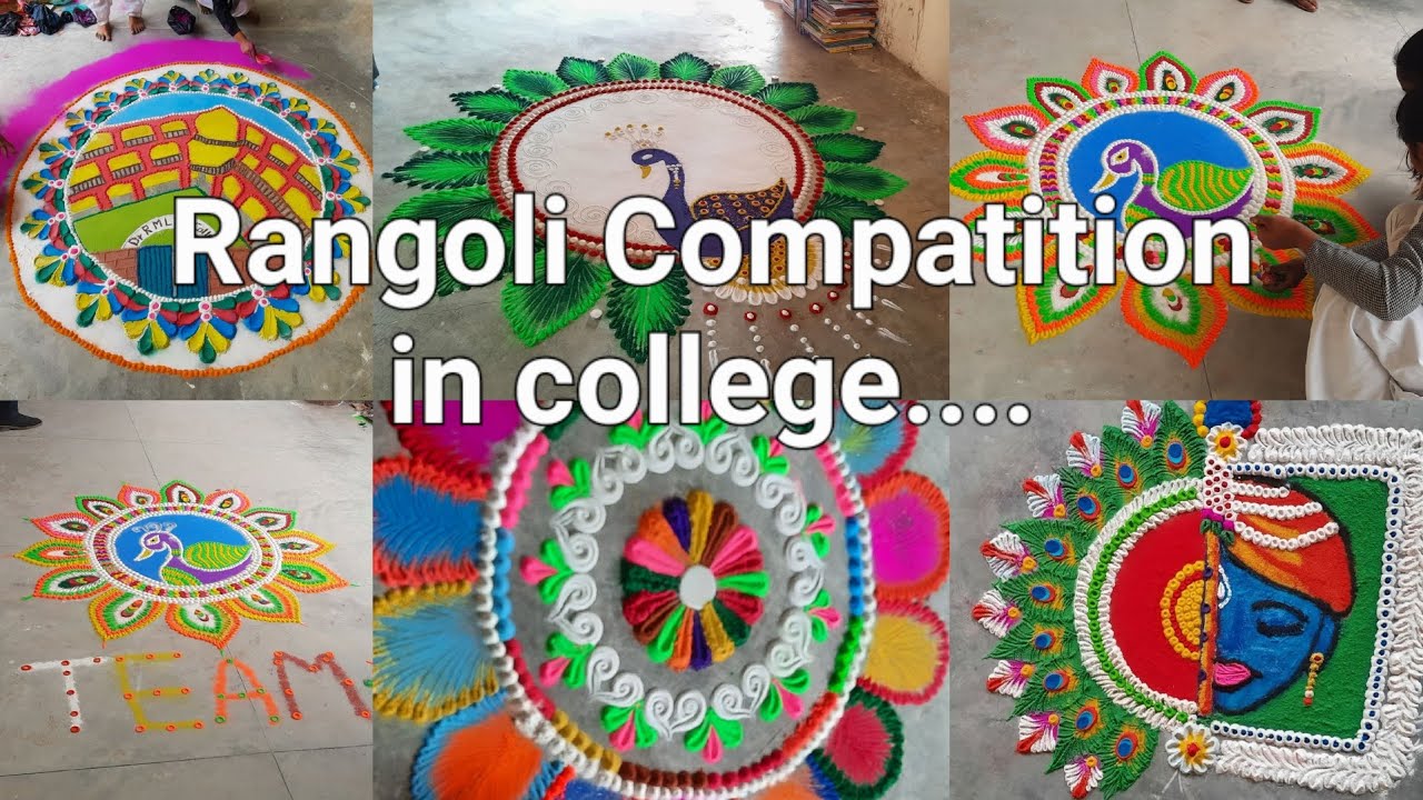 Rangoli competition in collage #rangoli #college - YouTube