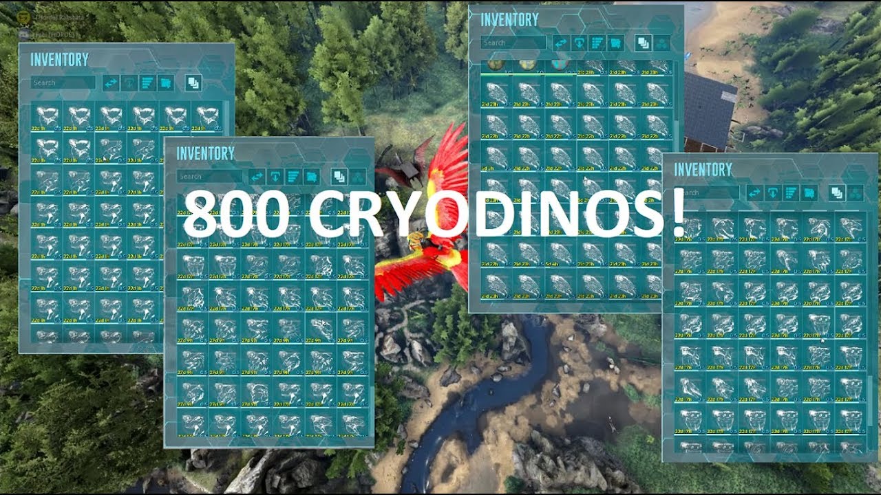 Ark Legacy Official: 800 Cryodinos in one mesh base! - YouTube