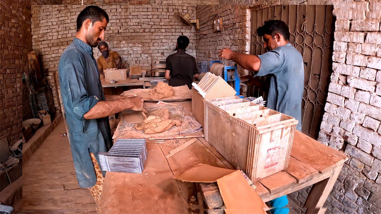 Amazing Process Of Making Battery Plates - YouTube