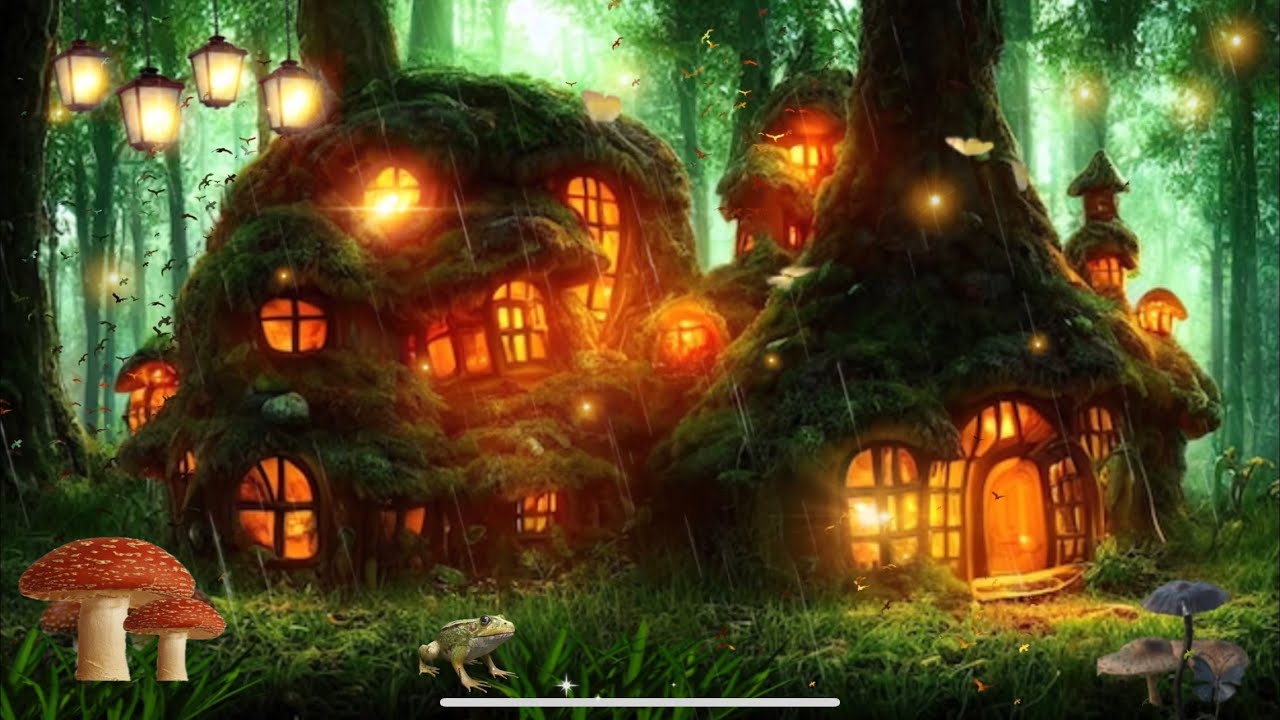 Gentle sleep Music, Rain, Cottage house in the forest low light ambient ...