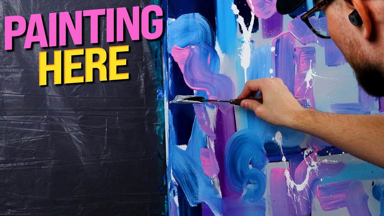 Abstract Painting Process with different techniques - YouTube