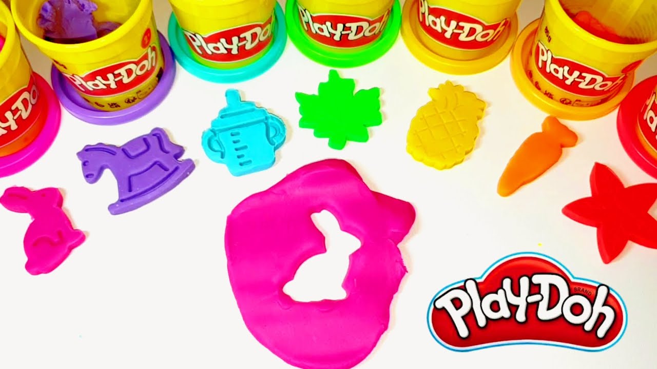 Play and Learn colors with Play-Doh - Colorful Clay and Molds - YouTube