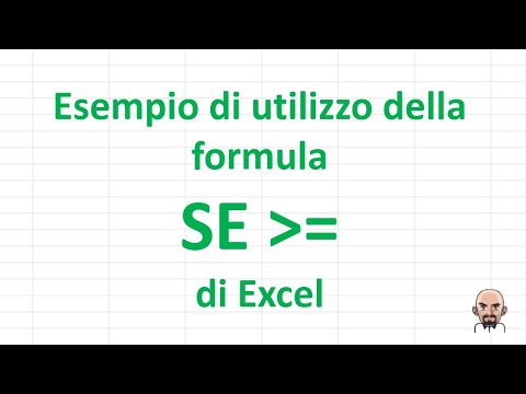 Utilizzo della formula SE maggiore o uguale di Excel - YouTube