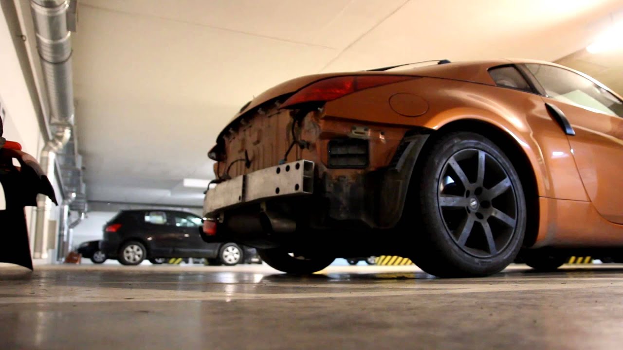 Nissan 350Z sound check of stock and custom exhaust - YouTube