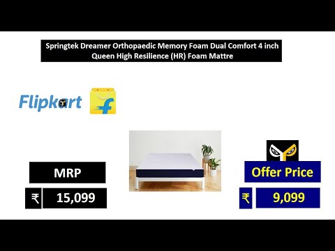 Springtek Dreamer Orthopaedic Memory Foam Dual Comfort 4 inch Queen High Resilience HR Foam Mattre