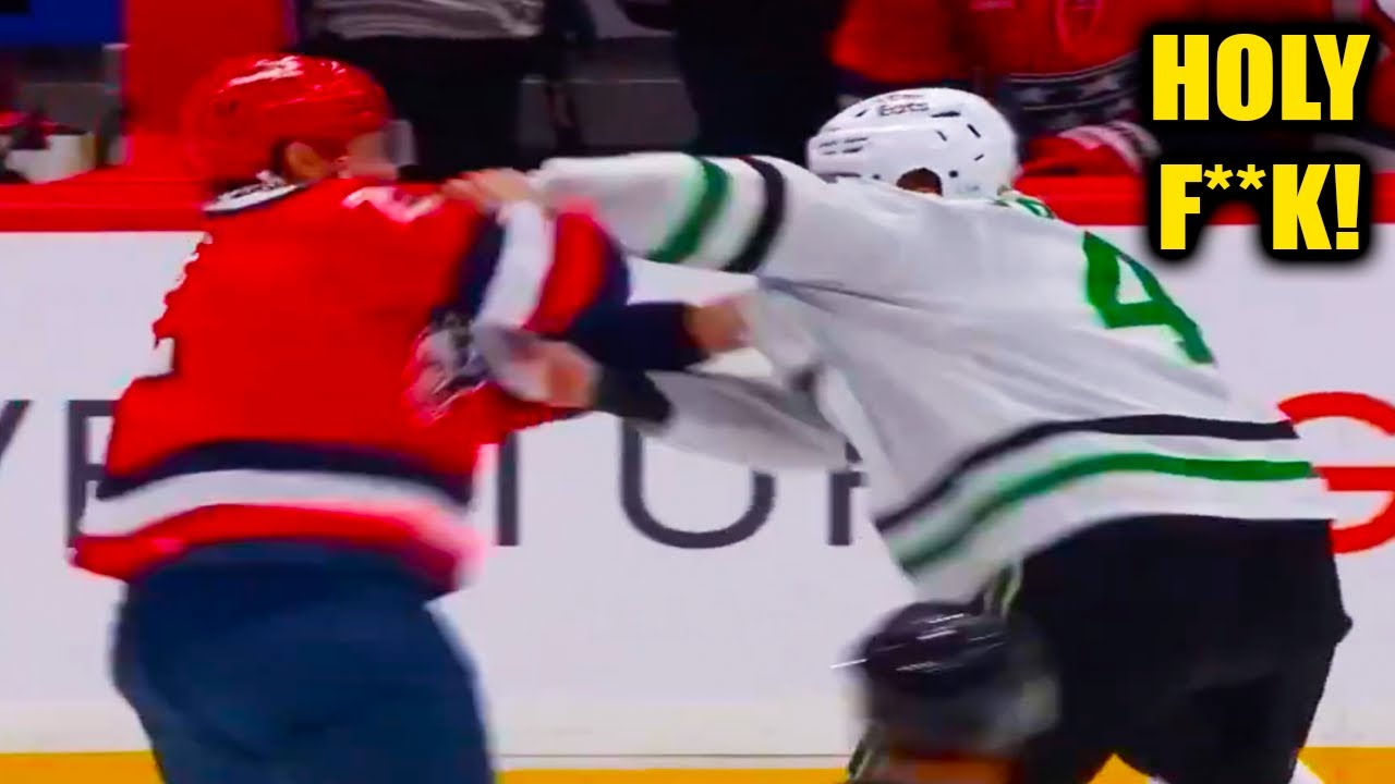 Ilya Lyubushkin and Brandon Duhaime Fight Tilt | Washington Capitals vs ...
