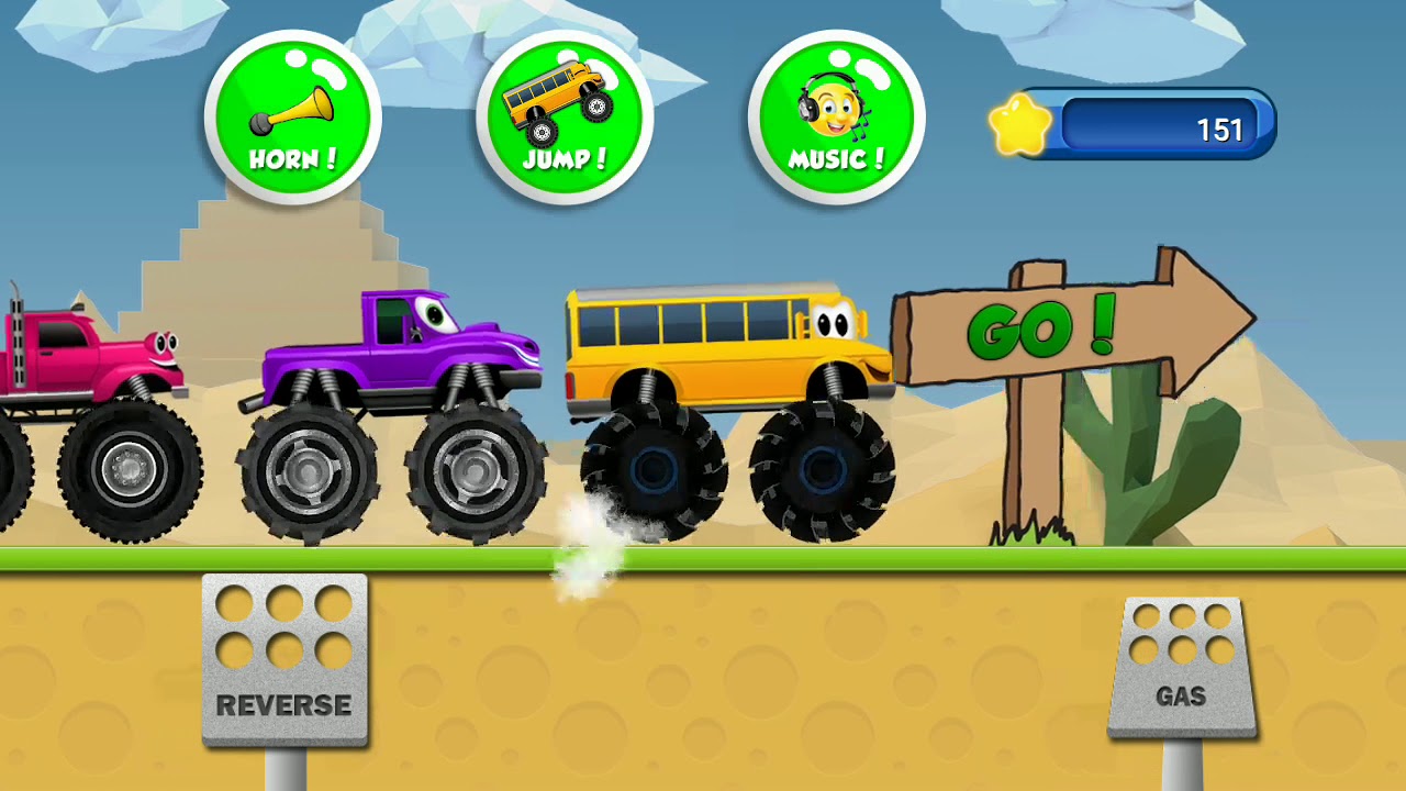 Monster Trucks kids racing level-12 - YouTube
