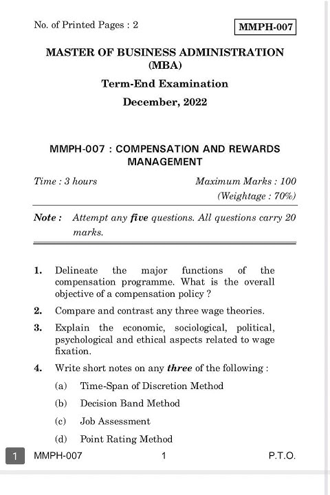 MMPH-007 DECEMBER-2022 QUESTION PAPER IGNOU - YouTube