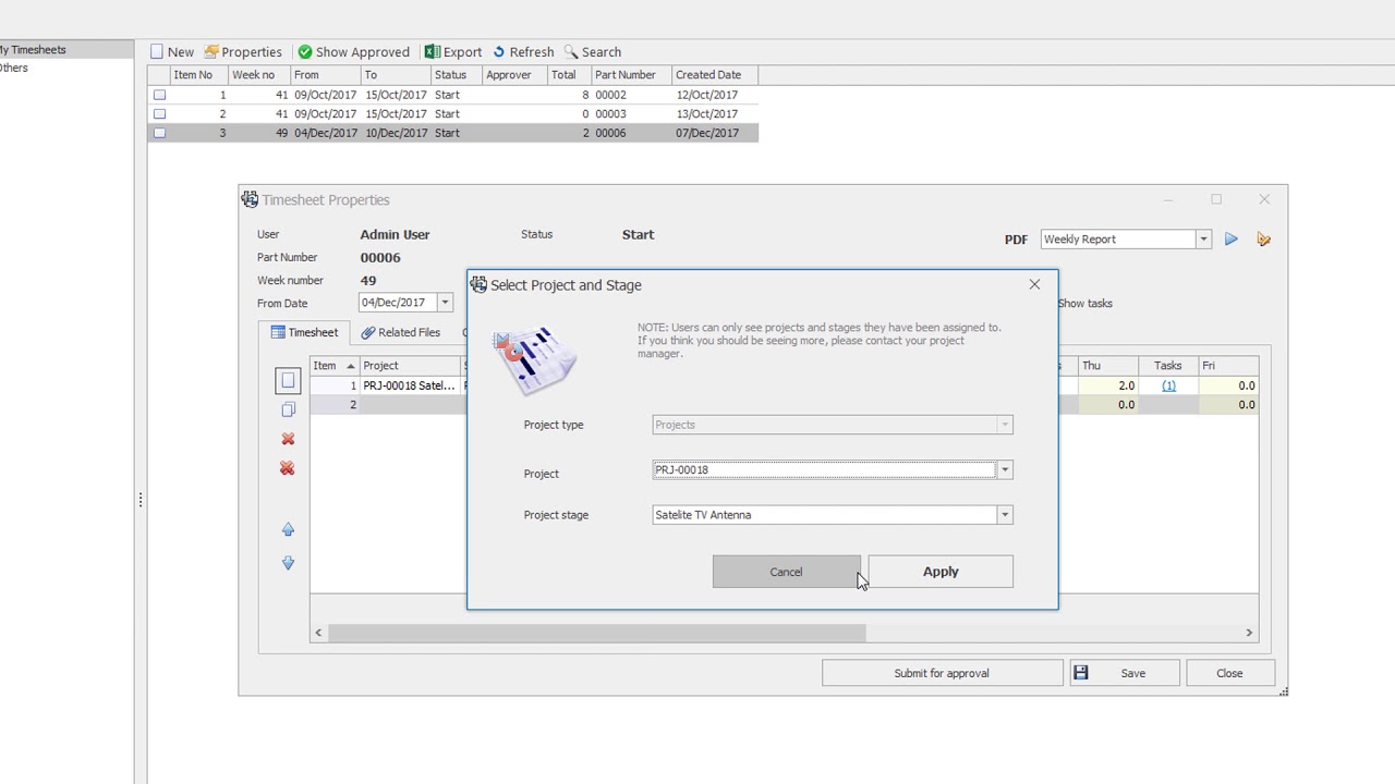 06 Project Time Sheets solidworks manage solfins - YouTube