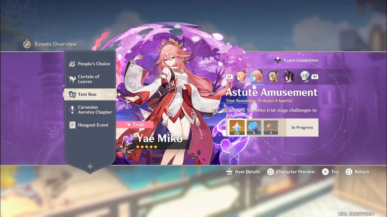 Yae Miko : Test run | Genshin impact Ps5 Gameplay - YouTube