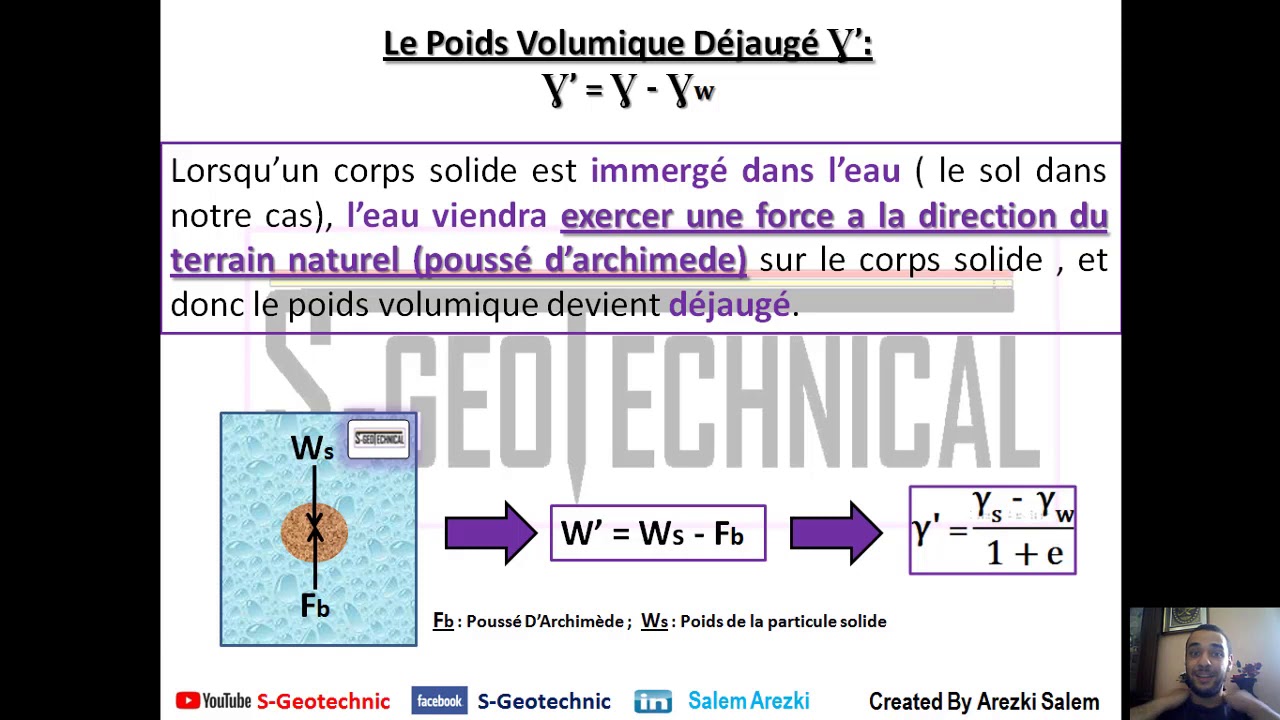 Cours Mécanique des sols (Poids Volumique déjaugé) MDS Géotechnique ...