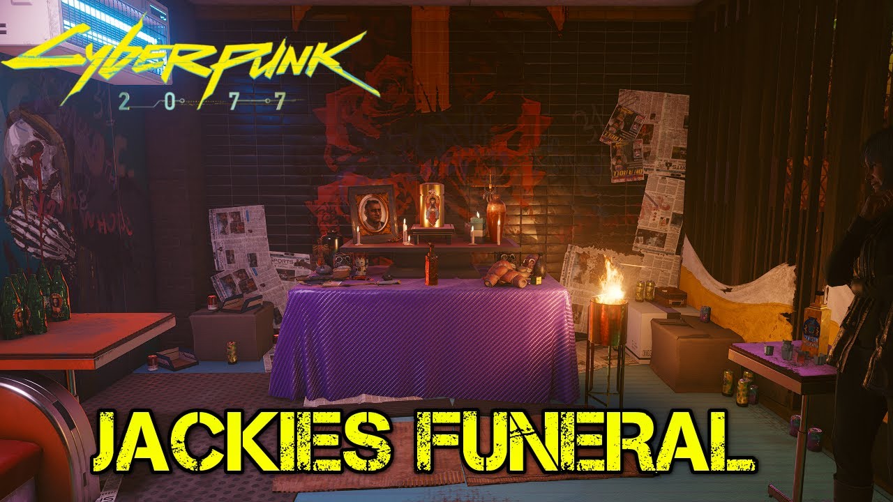 Cyberpunk 2077 Jackie's Funeral Quest "Heros" - YouTube
