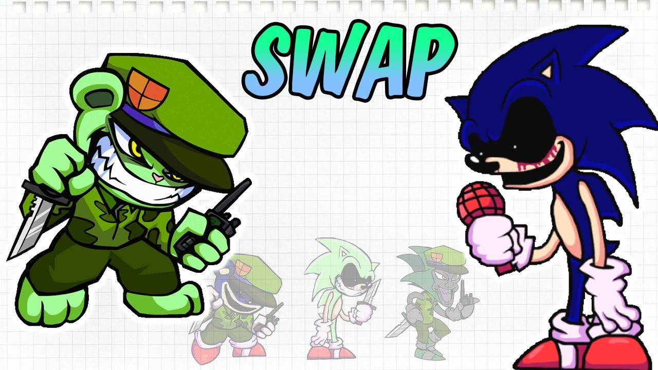 Swap FLippy + SONIC.exe Majin [ FNF Swapping Drawing ] - YouTube