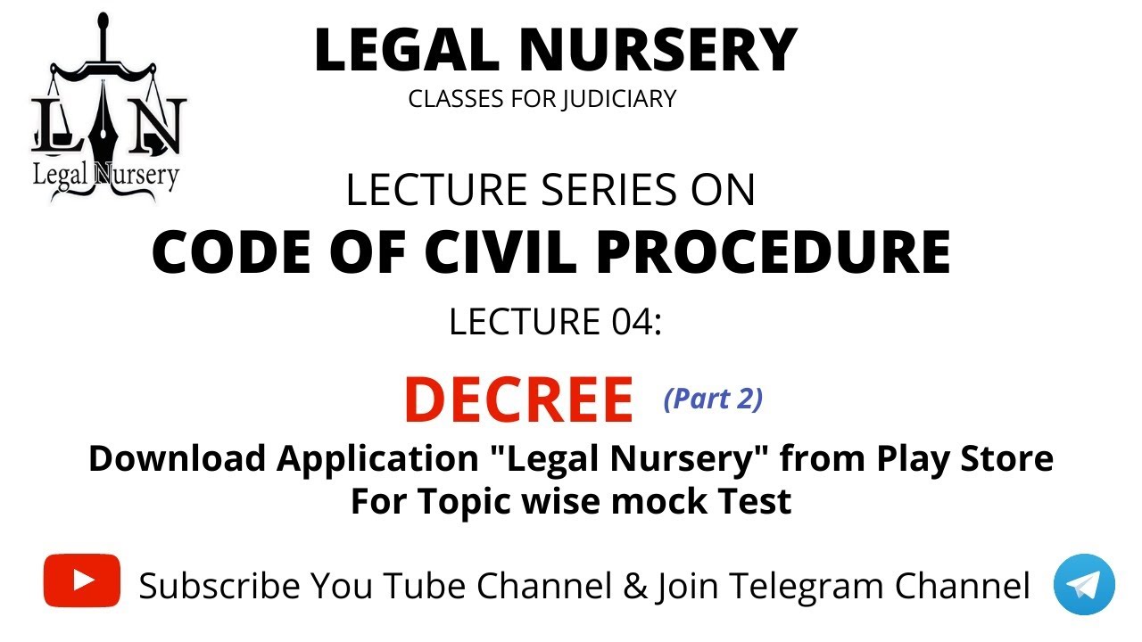 Code Of Civil Procedure: Decree part 2 - YouTube