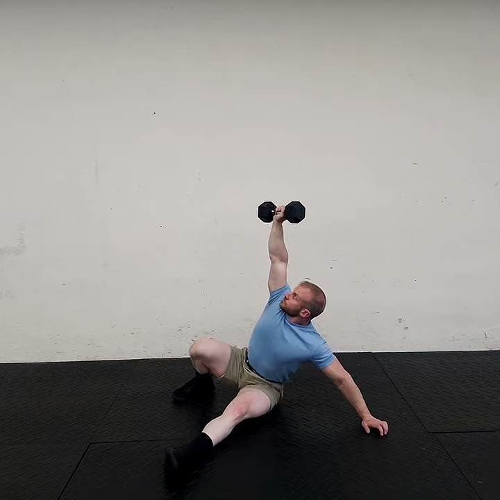 Dumbbell Get Up Sit Up - YouTube