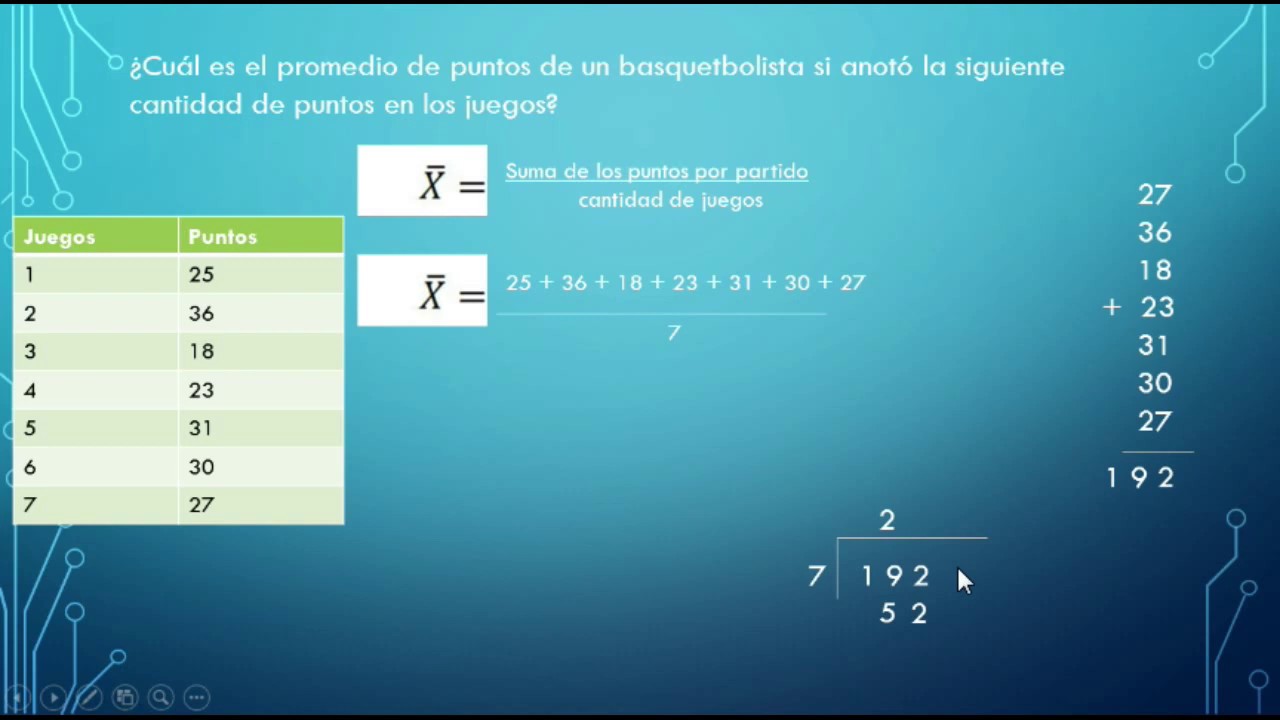 Promedio o media aritmética. - YouTube