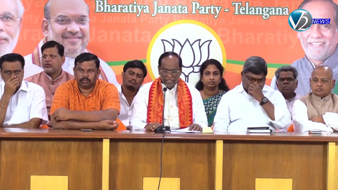 Telangana BJP Chief Dr. K Laxman addresses media at state party office ...