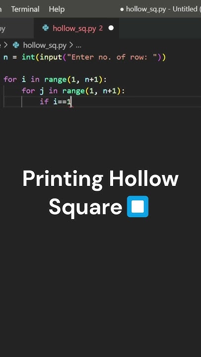 How to Print a Hollow Square in Python #shorts #short #coding - YouTube