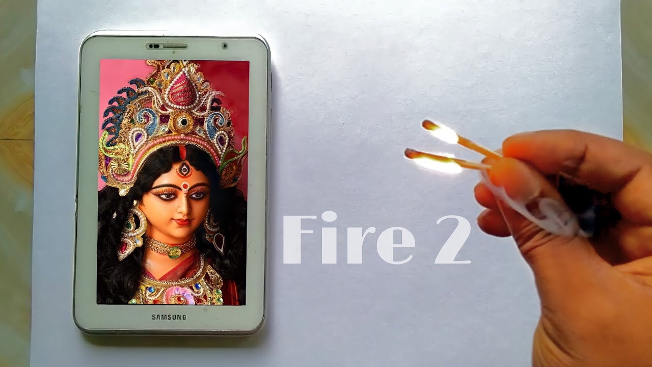 Maa Durga drawing with fire 2 🔥🔥 type 2 - YouTube