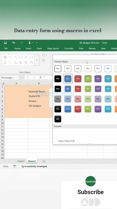 How to create a data entry form in excel using macros #excelcells #excel #macro - YouTube