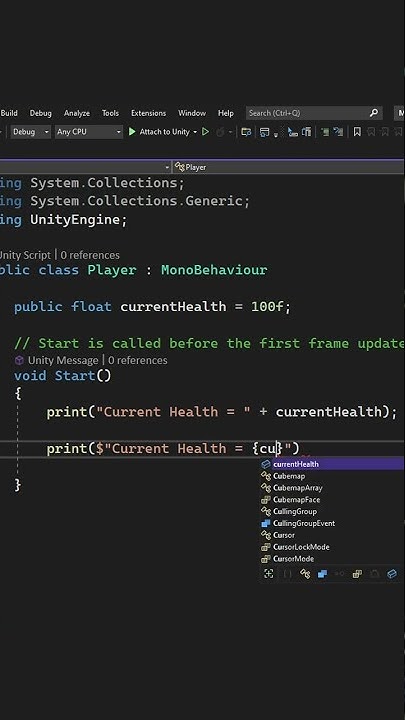 INTERPOLATED STRINGS in C# - Unity Programming Tips #shorts - YouTube