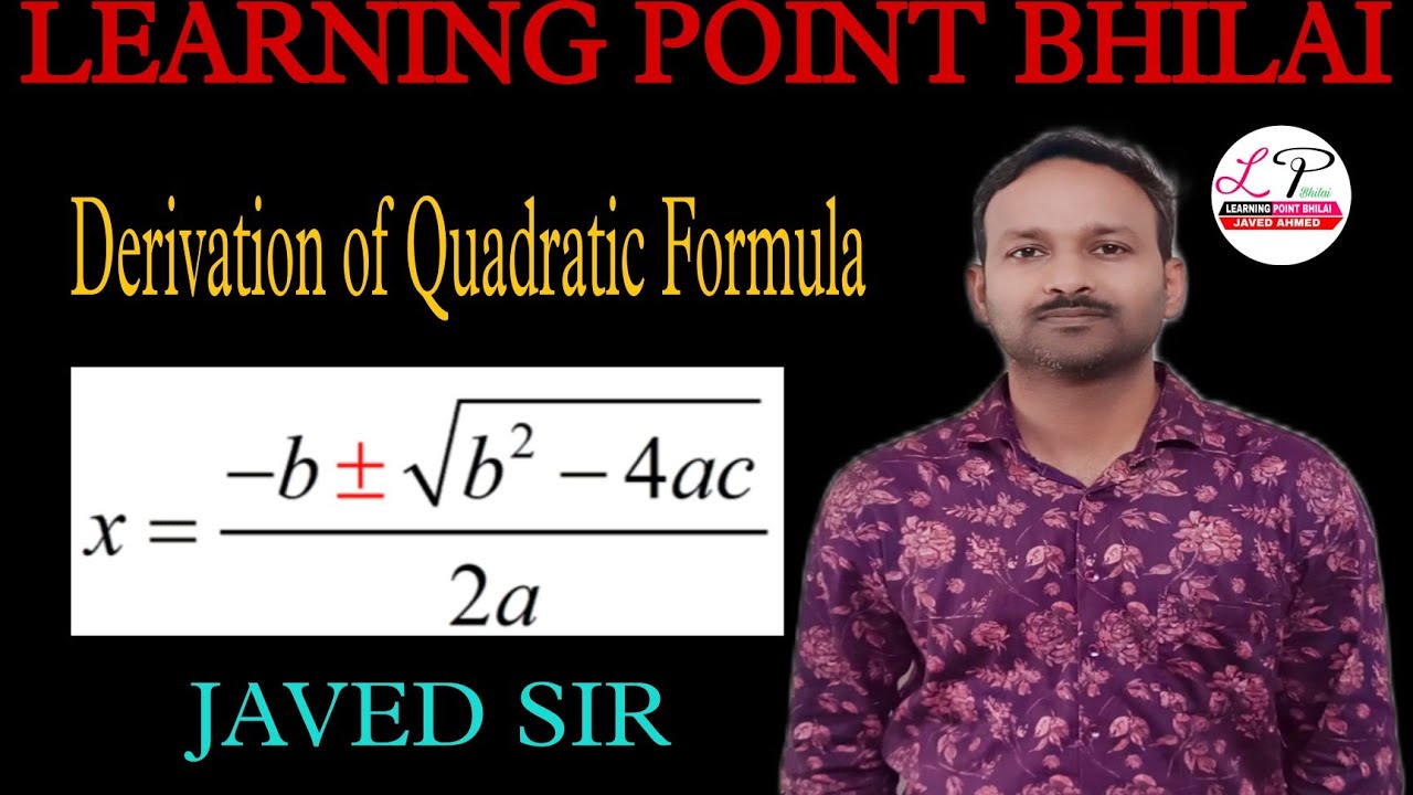 DERIVATION OF QUADRATIC FORMULA #quadratic_formula - YouTube