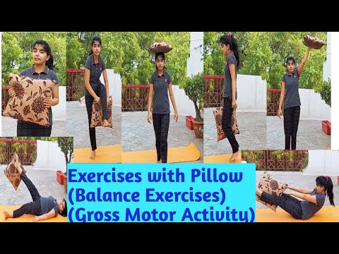 Exercises with pillow(Balance Exercise, Gross Motor activity) - YouTube
